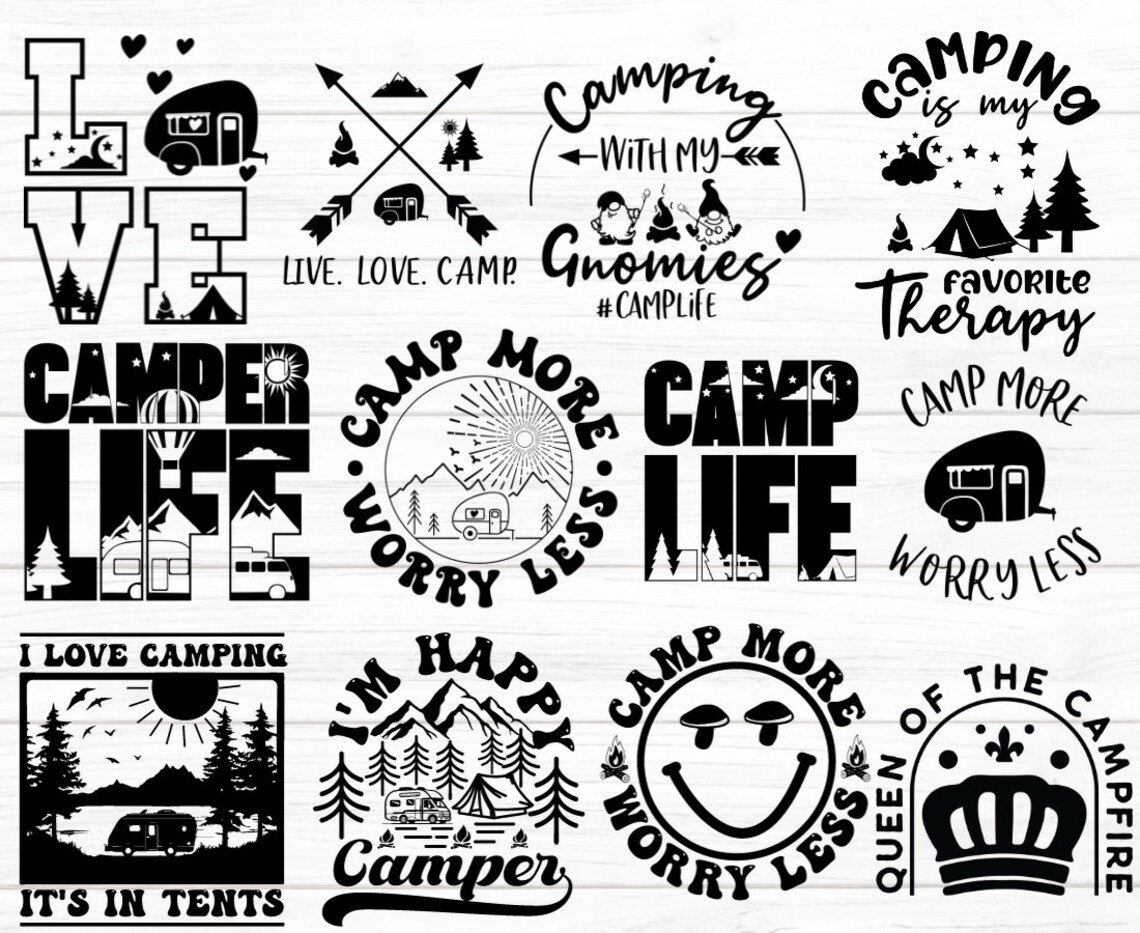 Camping SVG Bundle, 44 Camping Svg, Camper Svg, Camp Life Svg, Camping ...