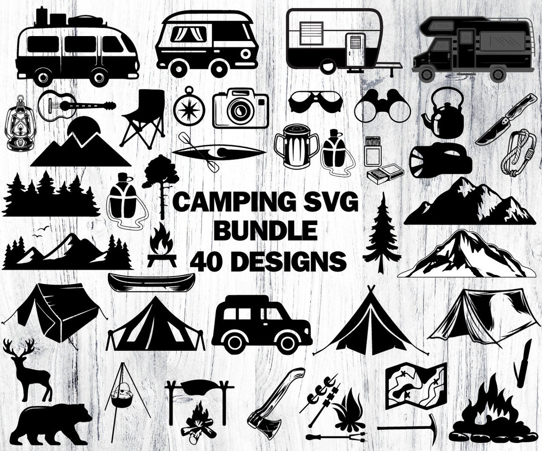 Camping SVG Bundle, Camper Svg , Summer Svg , Campfire Svg , Camping ...