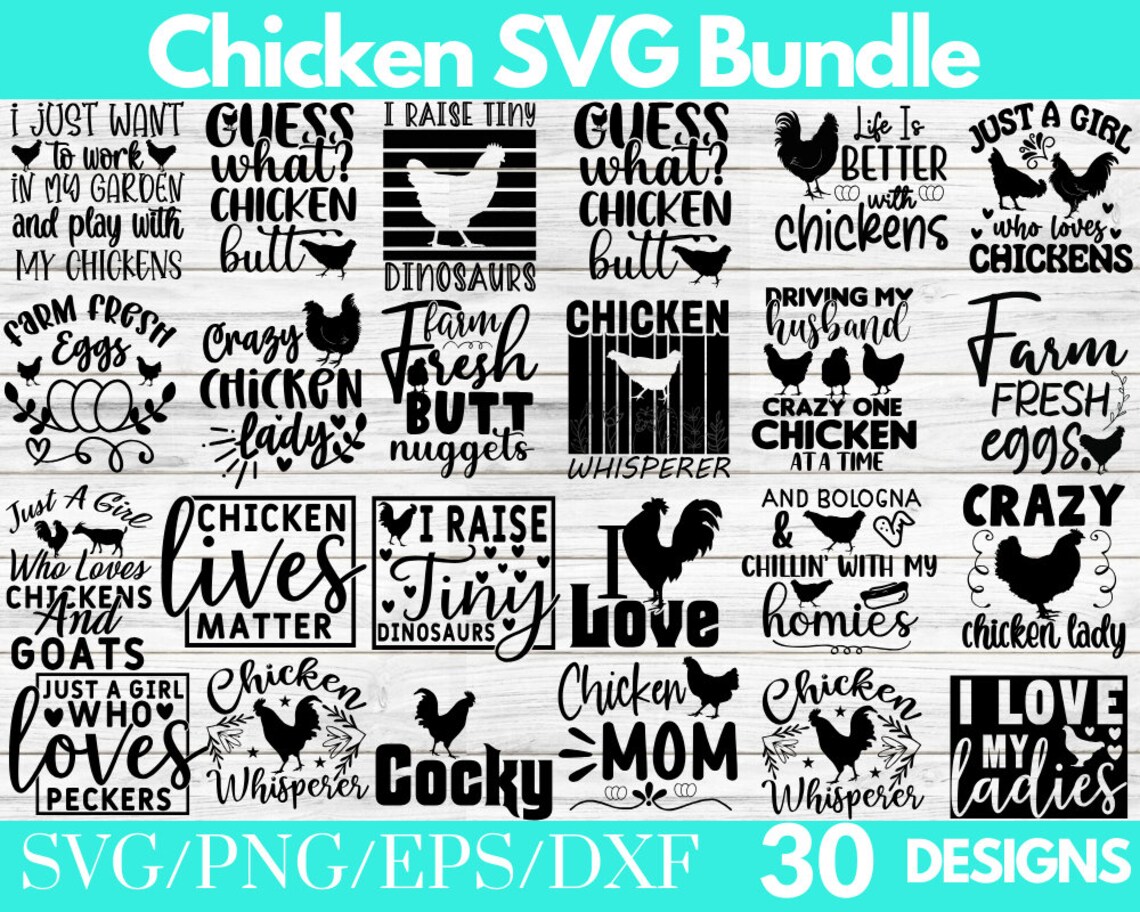 Chicken SVG Bundle, Crazy Chicken Lady Svg, Chicken Mama Svg, Funny ...