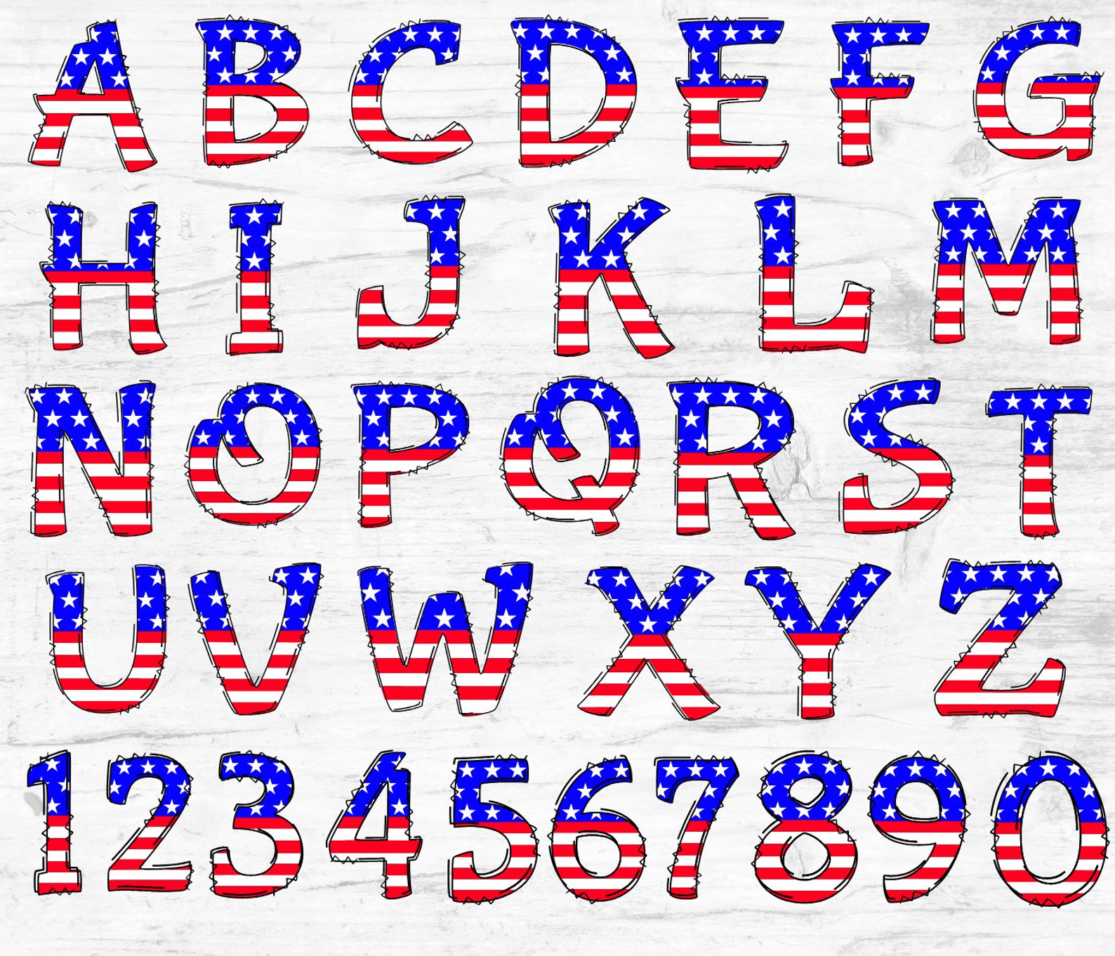 USA FLAG ALPHABET Svg, America Alphabet, American Font, American Flag ...