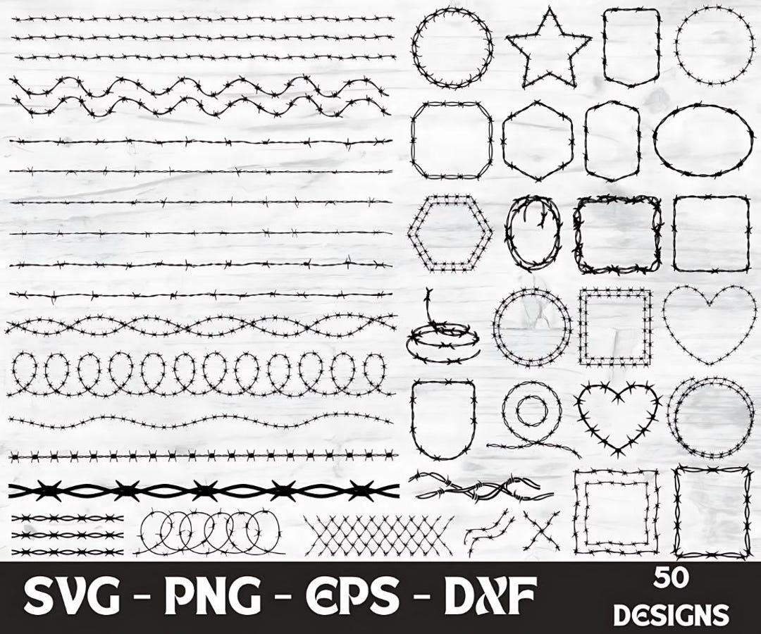 BARBED WIRE SVG Bundle, Barbed Wire Svg Cut Files for Cricut, Barbed ...