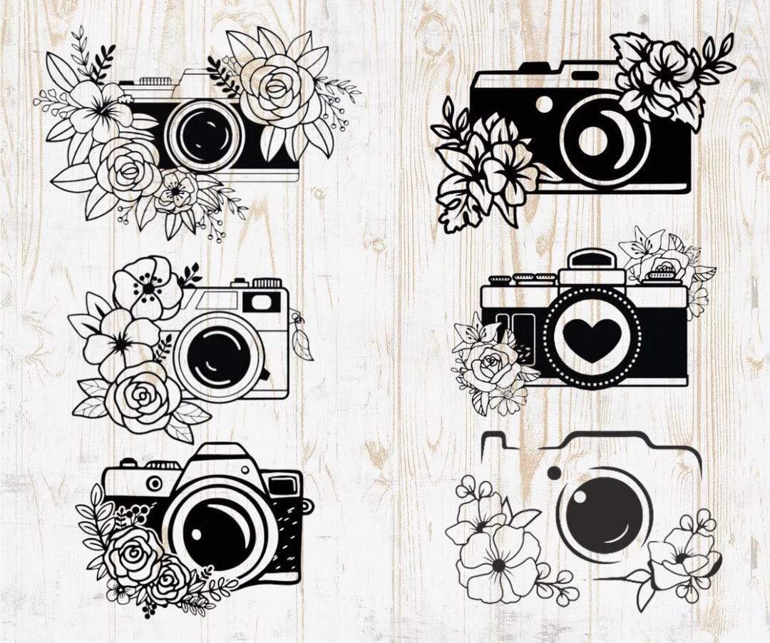 Floral Camera SVG Bundle, Photographer SVG, Photography SVG, Floral ...