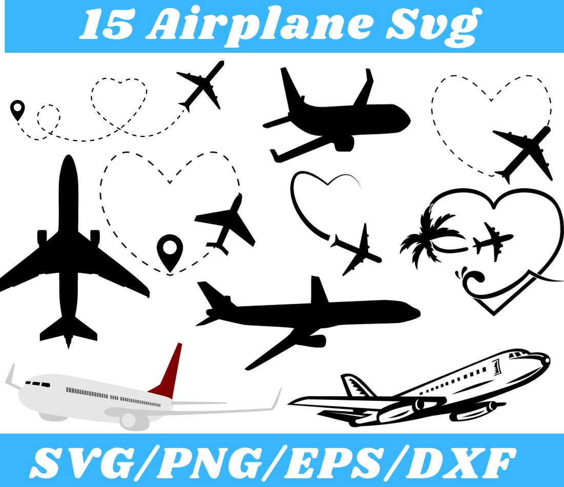 Airplane Svg, Airplane Clipart, Travel Svg, Airplane Silhouette ...