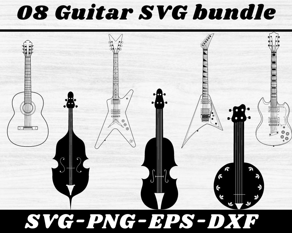 Guitar SVG Bundle, Guitar Note Svg, Guitar Clipart, Music Svg, Electric ...