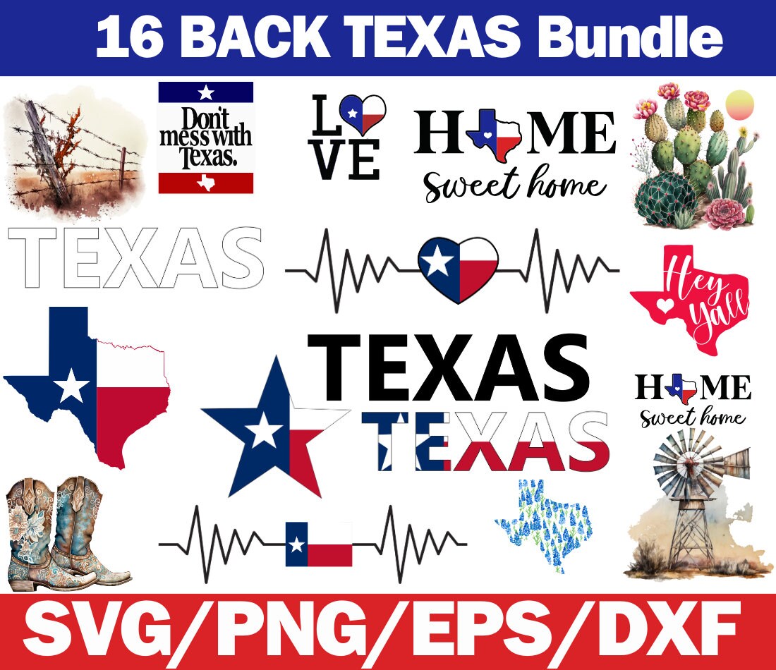 Texas Bundle SVG, Texas State Bundle, Texas Shape, Texas Flag, Texas ...