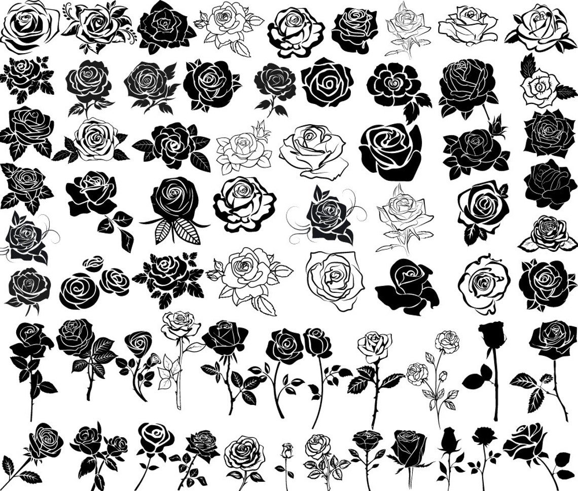 ROSE SVG Bundle, ROSES Svg Bundle, Rose Clipart Bundle, Rose Svg Cut ...