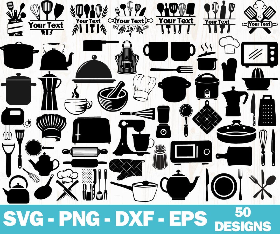 Kitchen SVG, Cooking SVG, Kitchen Clipart, Cooking Utensils SVG ...