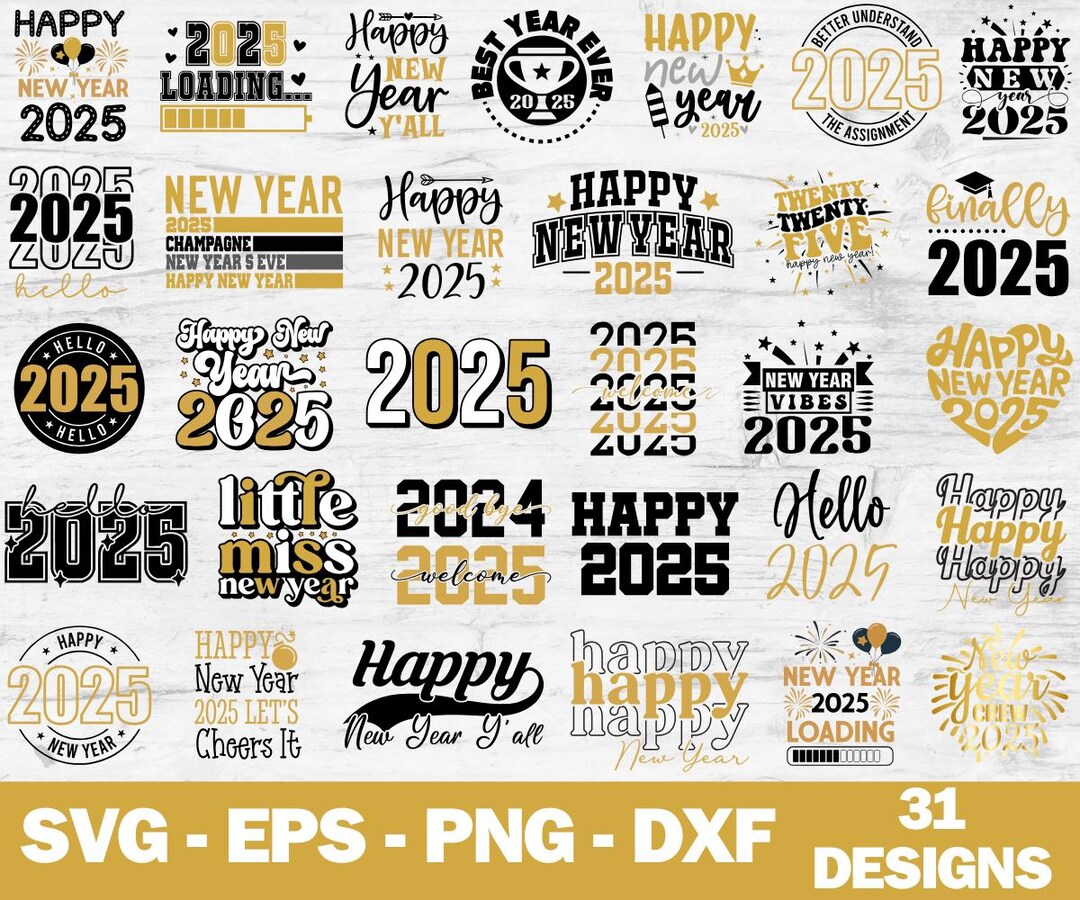 Happy New Year SVG Bundle, New Year SVG, New Year Shirt, New Year ...