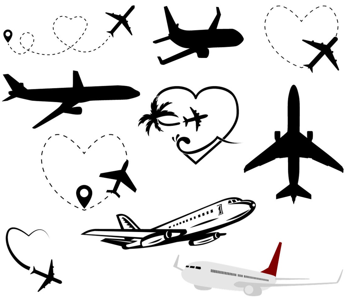 Airplane Svg, Airplane Clipart, Travel Svg, Airplane Silhouette ...