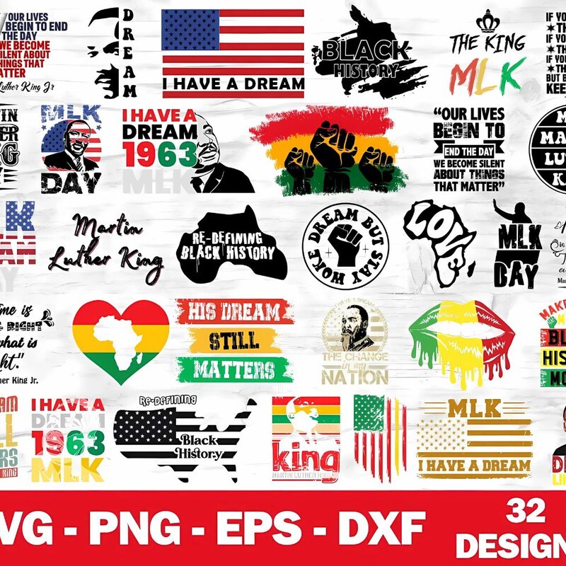 Martin Luther King Jr Clip Art - Etsy