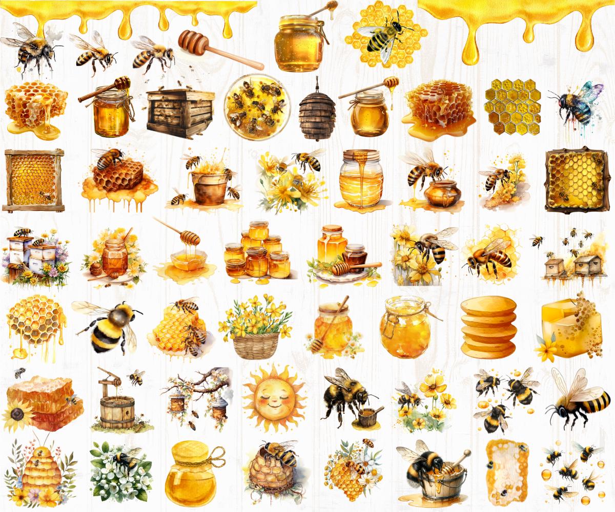 Honey Bee Clipart Bundle: 200+ PNG Designs (digital Download) - Etsy