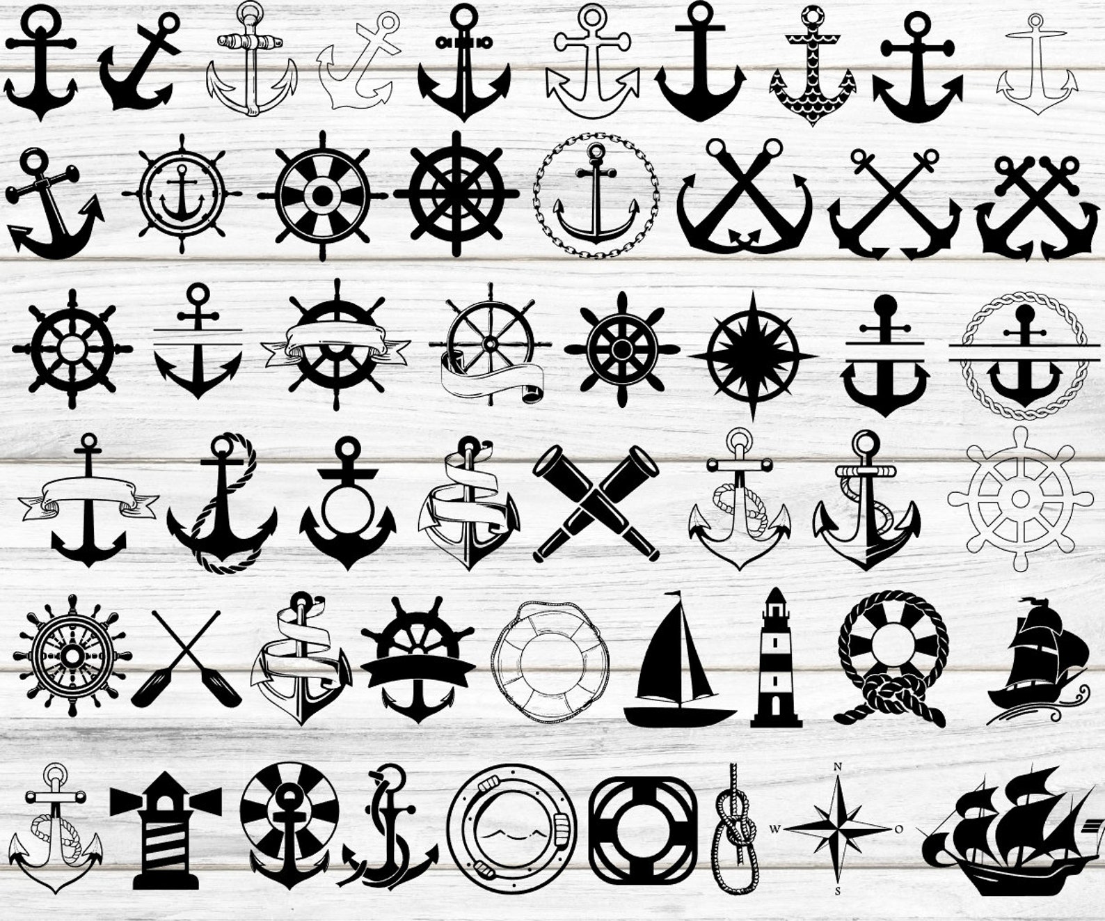 NAUTICAL SVG Nautical Bundle Svg Sailing Svg Anchor Svg Ocean Life Svg ...