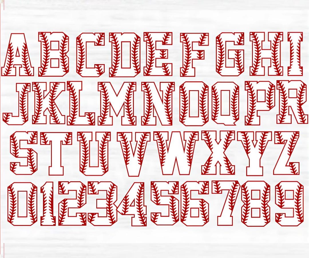 Baseball Font Svg Baseball Letters Svg Baseball Alphabet Svg Baseball ...