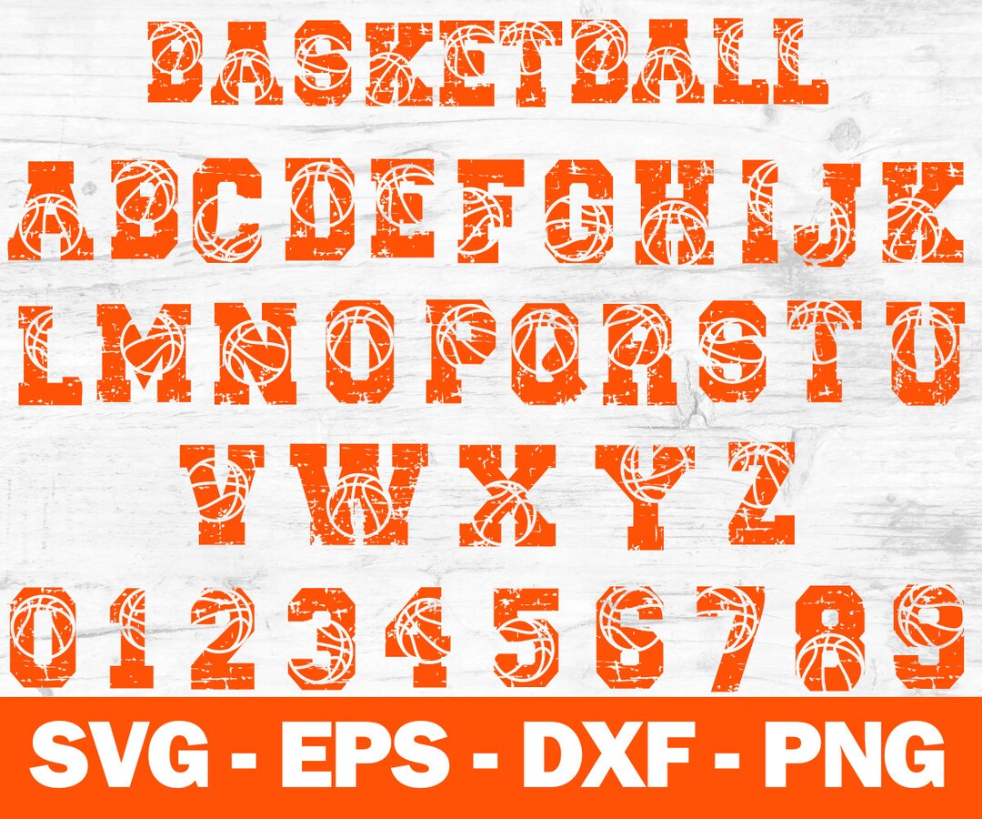 Basketball SVG Letters and Numbers | SVG Cut File | Commercial Use ...