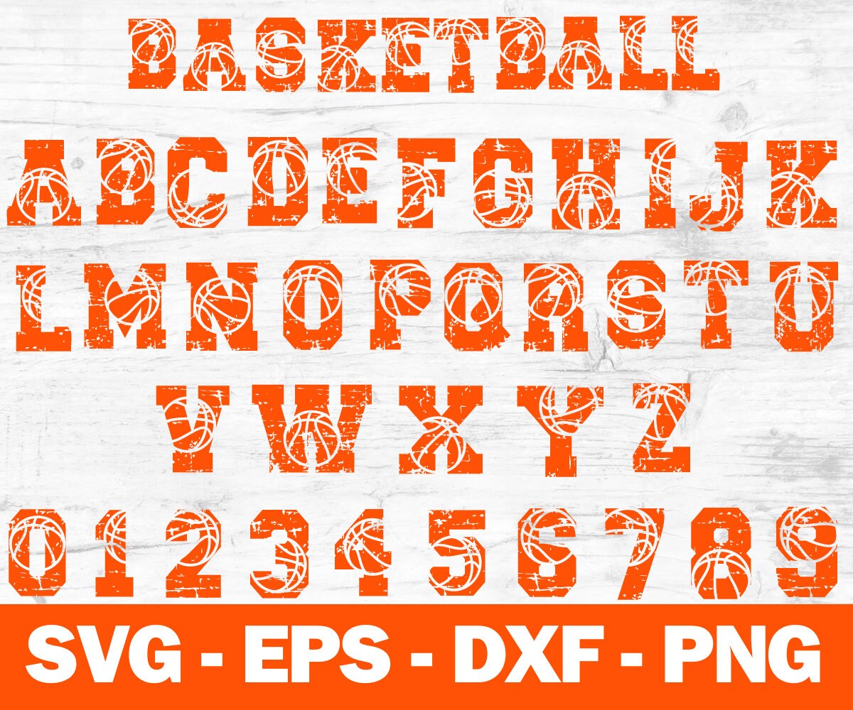Basketball SVG Letters and Numbers SVG Cut File Commercial Use Instant ...