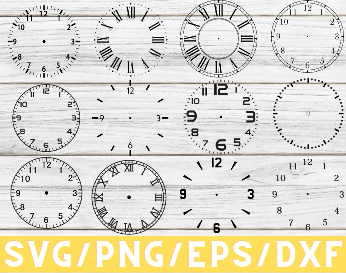 CLOCK FACE SVG Bundle, Clock Face Clipart, Clock Face Svg for Cricut ...