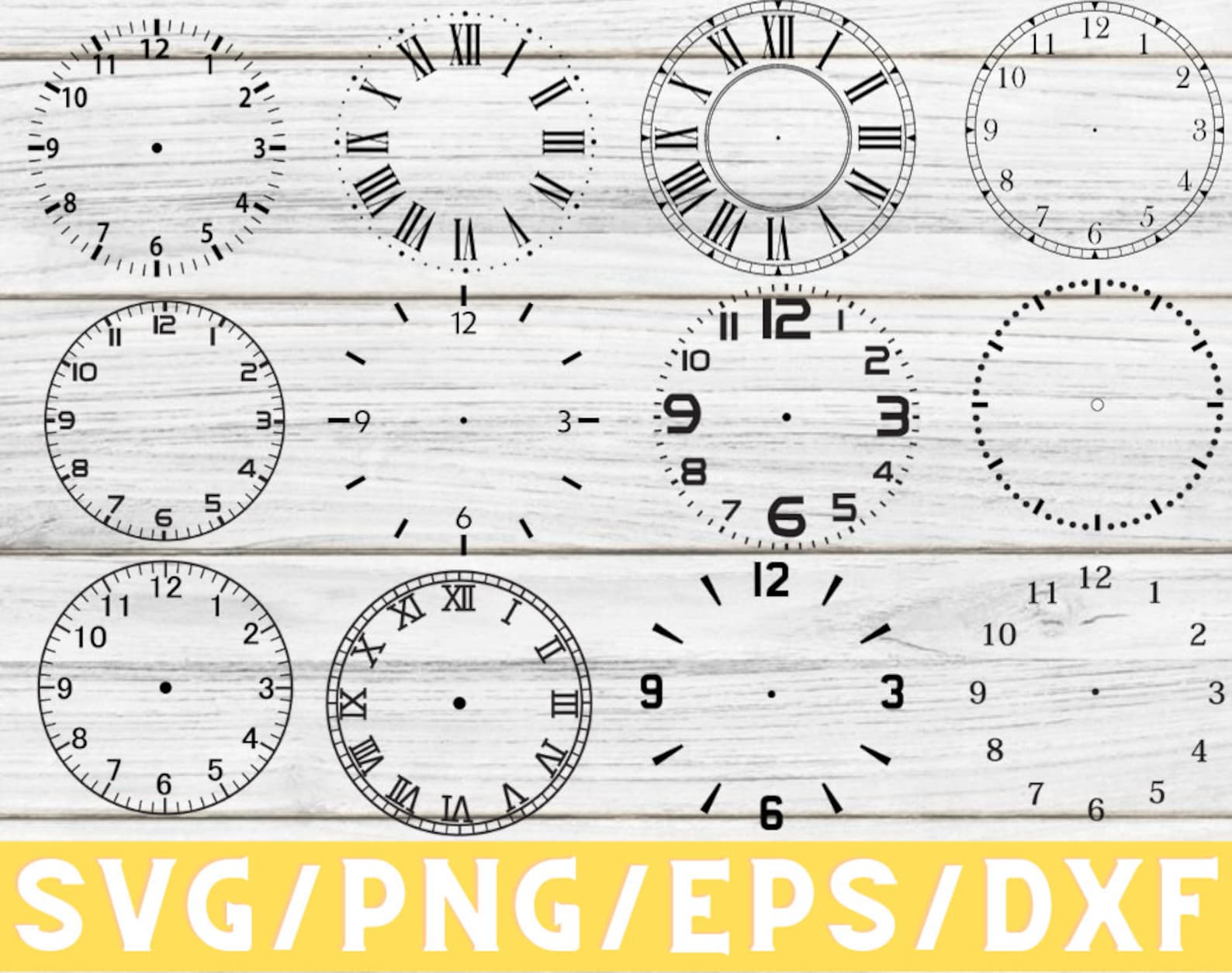CLOCK FACE SVG Bundle, Clock Face Clipart, Clock Face Svg for Cricut ...
