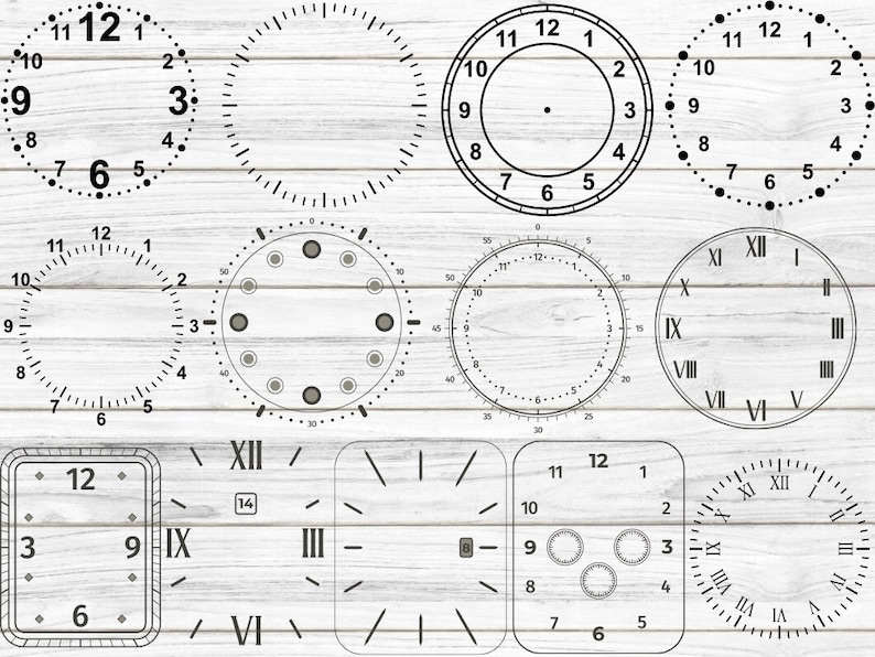 CLOCK FACE SVG Bundle, Clock Face Clipart, Clock Face Svg for Cricut ...