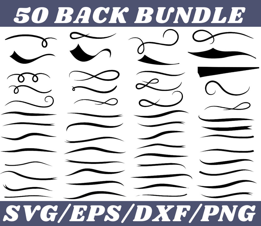 Swishes, Swashes, Swoops, Cut File, SVG. Hand Drawn Curly Swashes ...