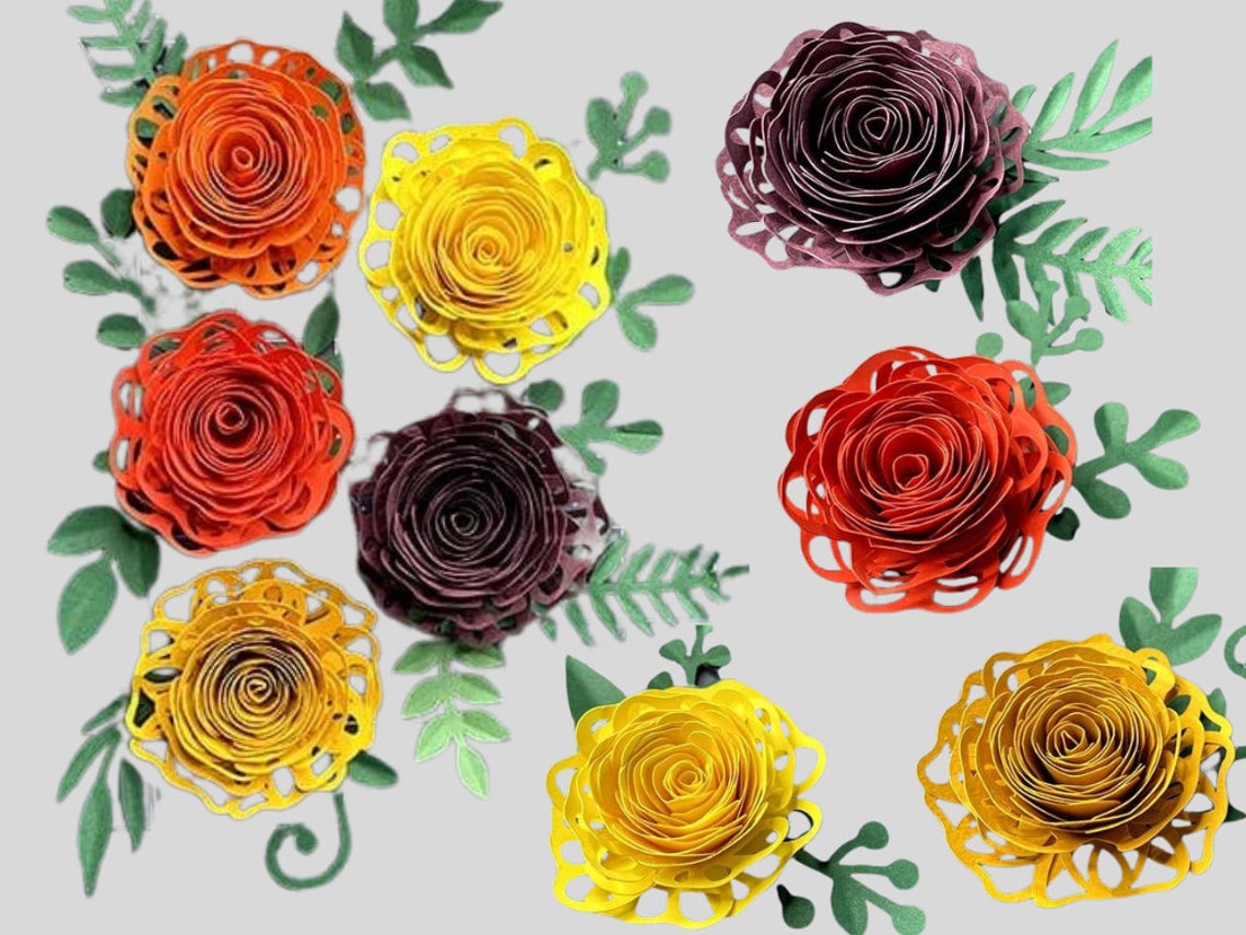Rolled Flower SVG, Rolled Flower SVG, 3d Flower SVG, Paper Flower Svg, Digital Download, Digital ...