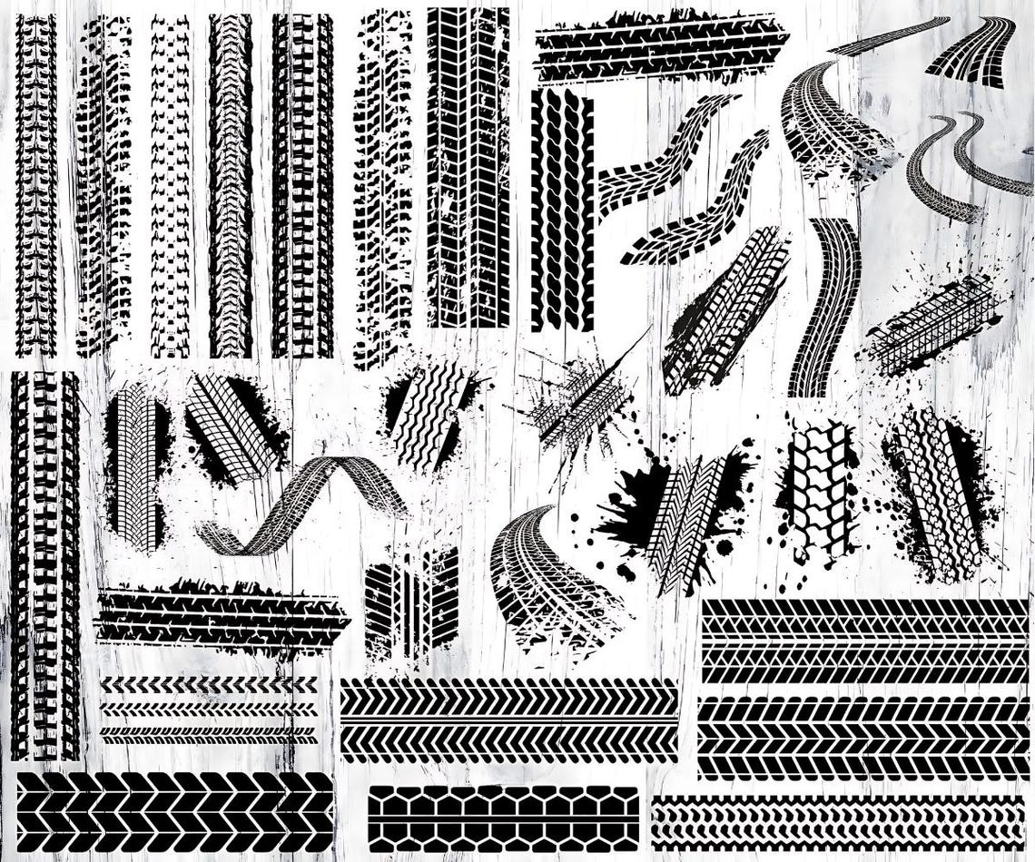Tire Tracks SVG Bundle: Mud Splash Clipart (digital Download) - Etsy