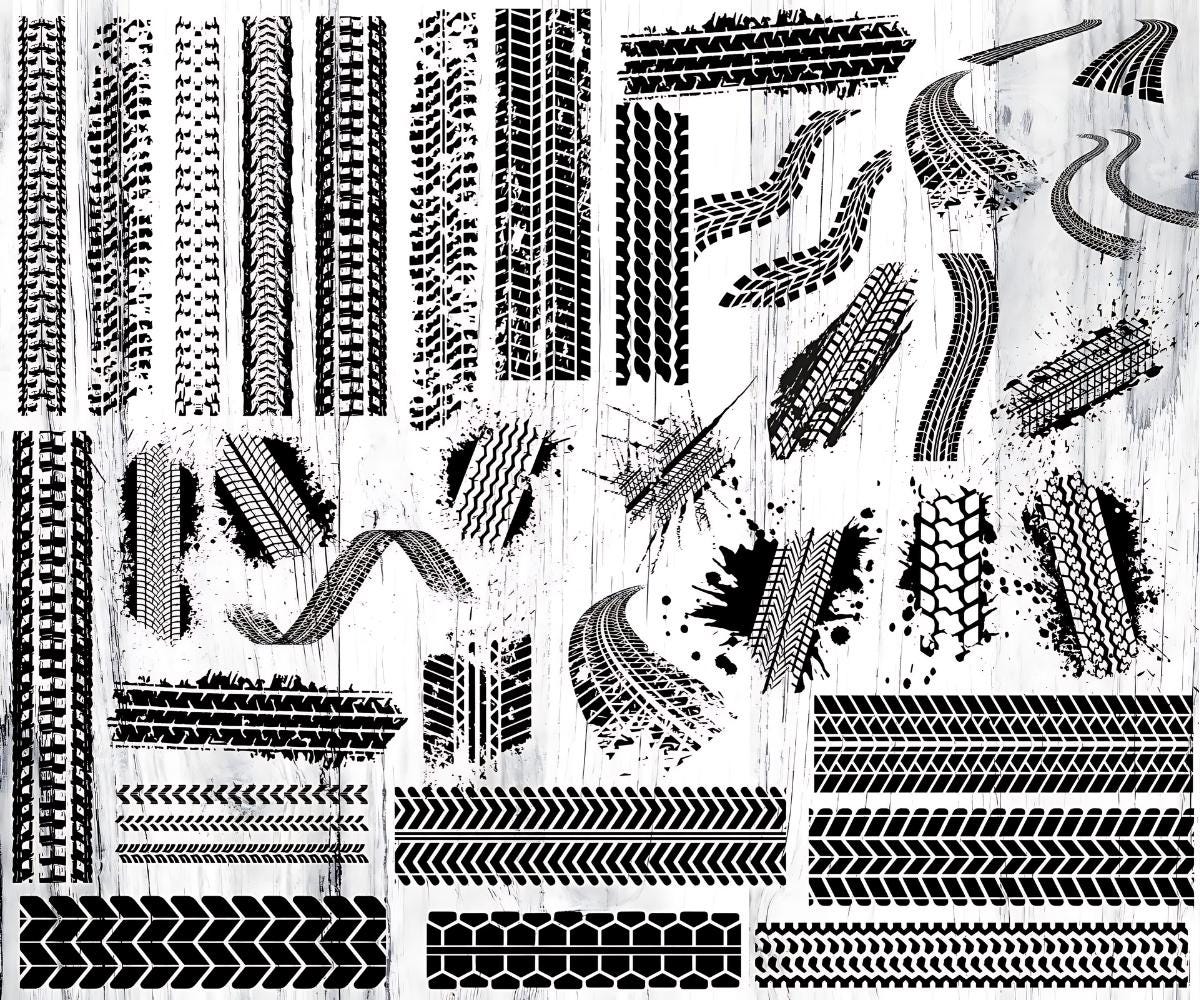 Tire Tracks SVG Bundle: Mud Splash Clipart (digital Download) - Etsy