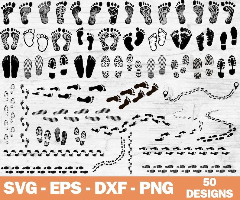 Footprint SVG, Foot Print Svg, Footprint Clipart, Shoe Print Svg, Shoe ...