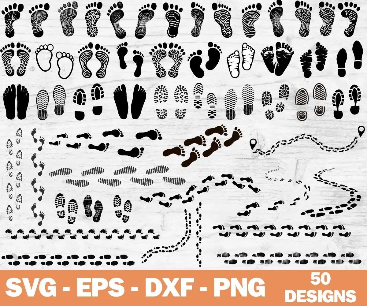 Footprint SVG, Foot Print Svg, Footprint Clipart, Shoe Print Svg, Shoe ...