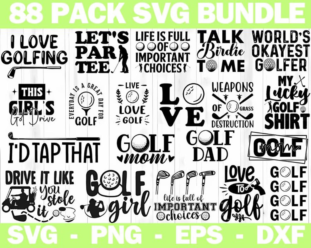 88 Golf SVG Bundle, Golfing SVG Bundle, Golfer SVG, Golf Ball Svg, Golf ...