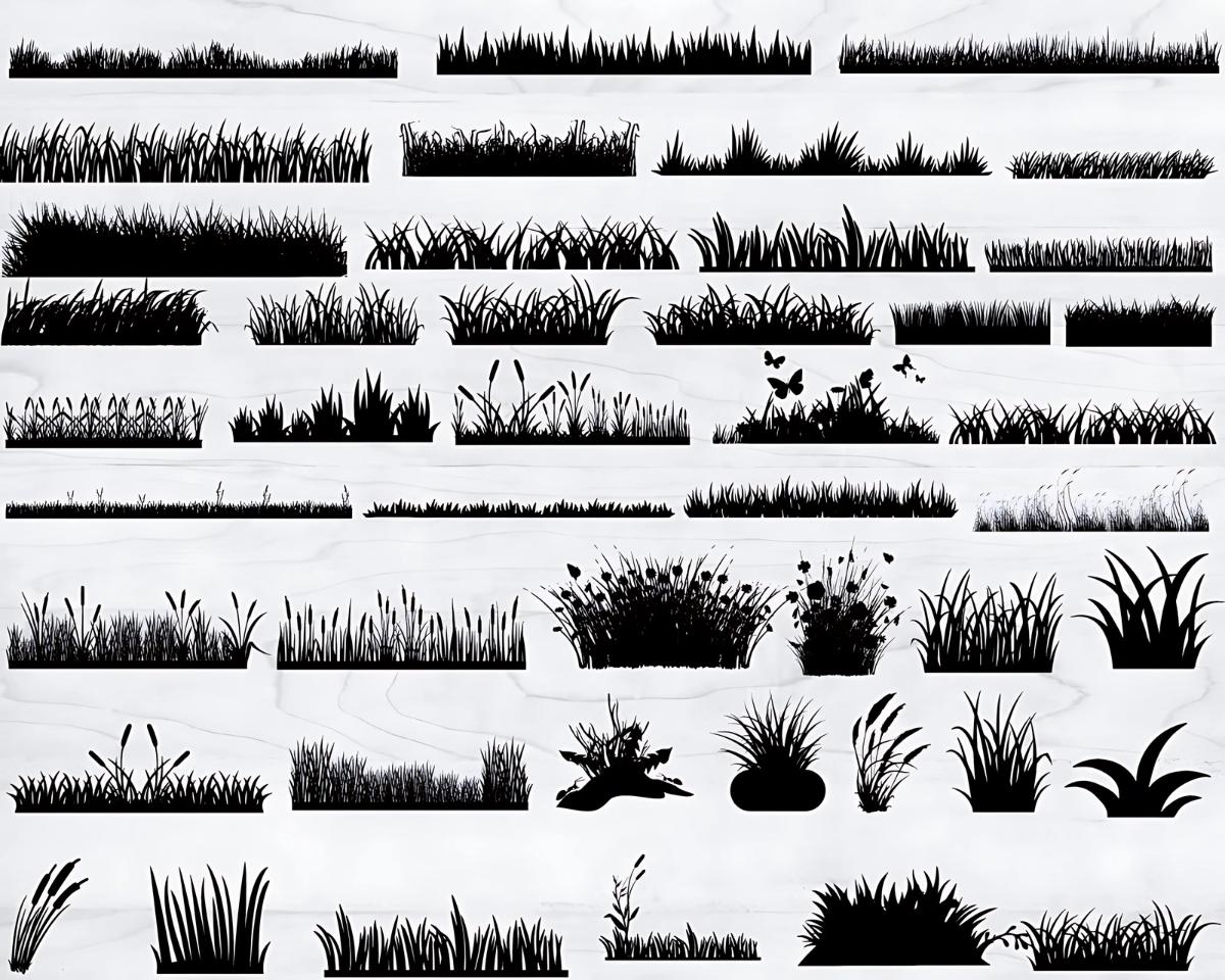 GRASS SVG BUNDLE, Grass Svg Clipart, Wild Grass Svg Cut Files for ...