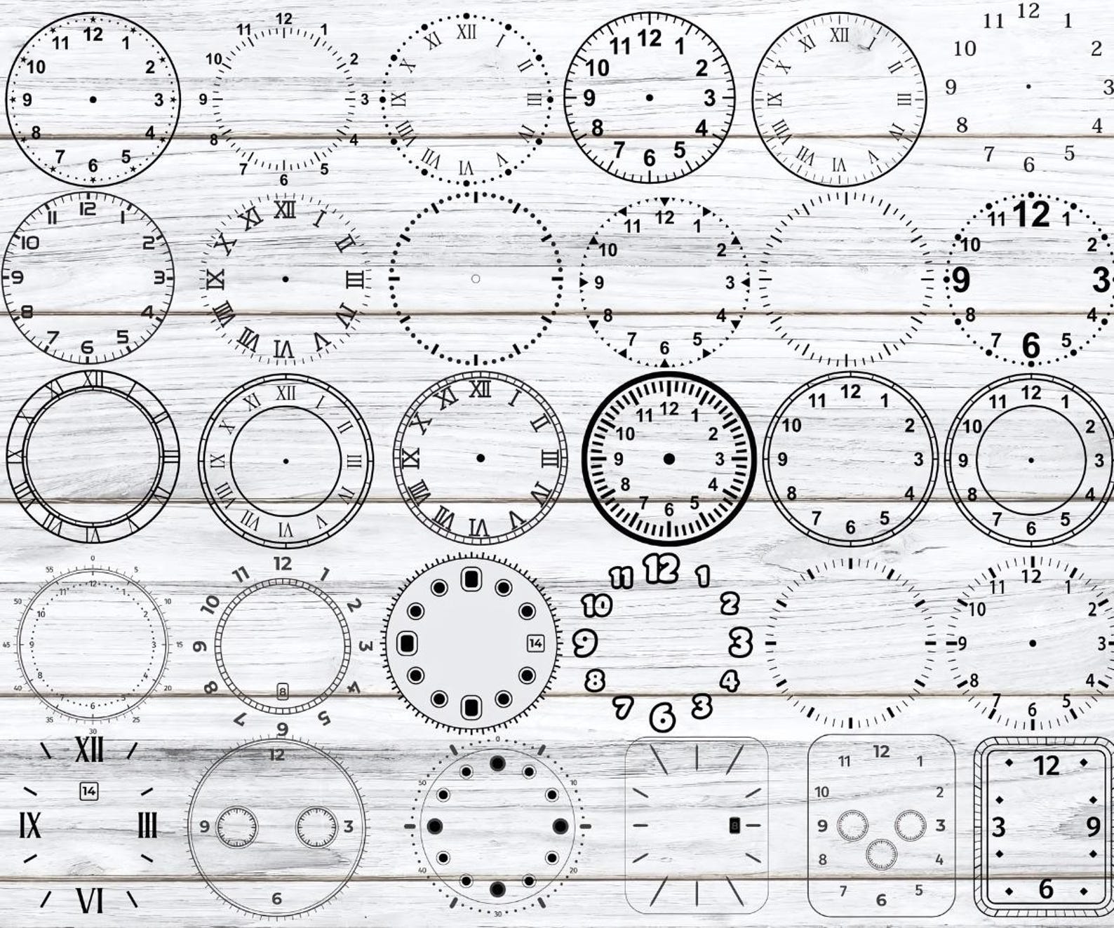 CLOCK FACE SVG Bundle, Clock Face Clipart, Clock Face Svg for Cricut ...