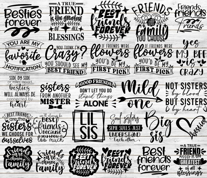 Friendship Svg Bundle, Friends Svg, Best Friends Svg, Friendship Svg ...