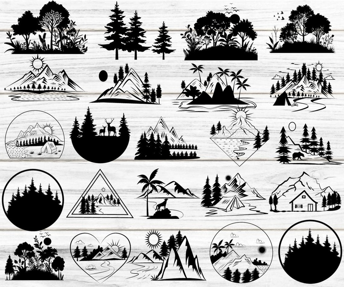 Landscape Svg Wood / Forest Scene Svg / Forest Svg / Instant Download ...
