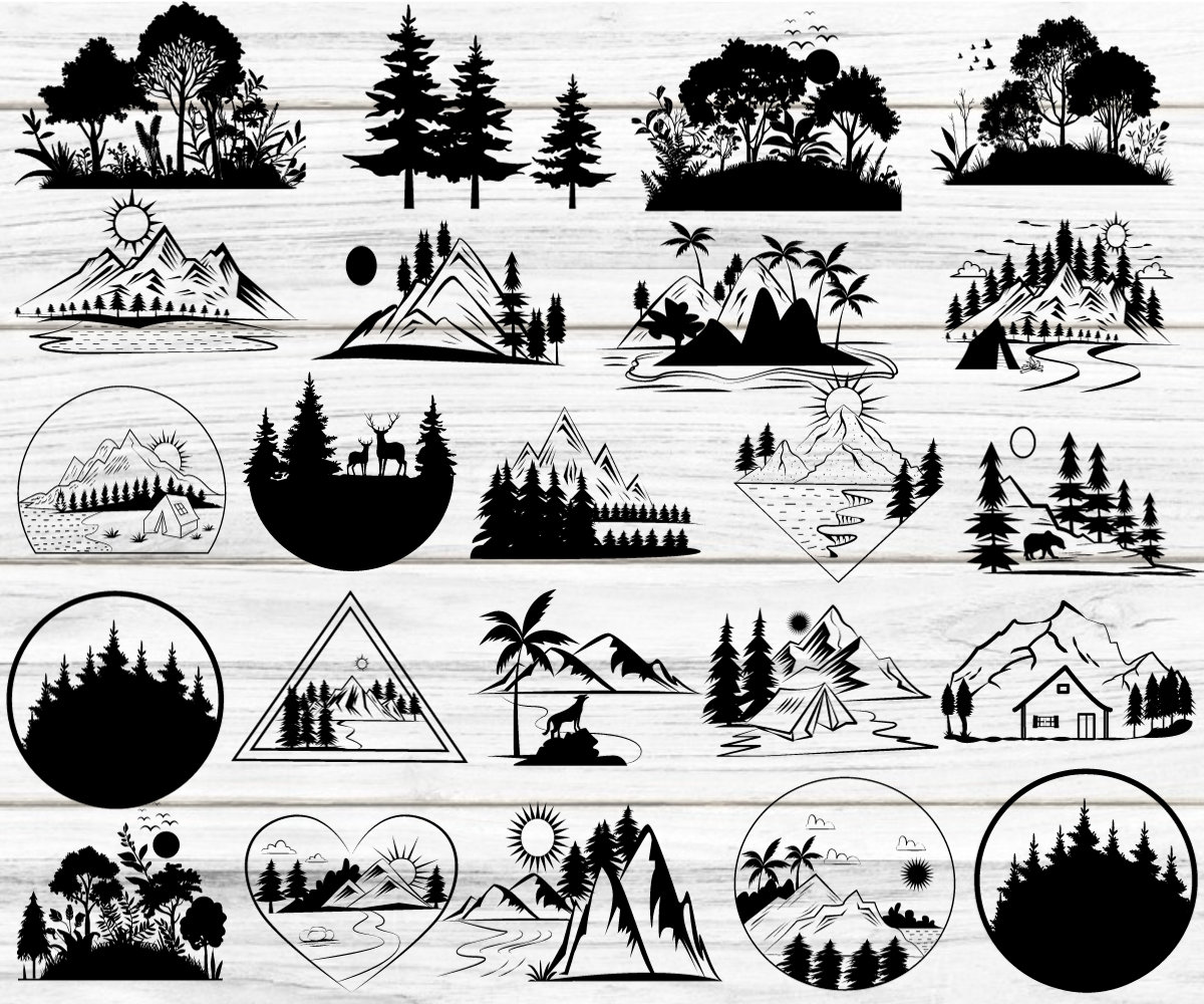 Landscape Svg Wood / Forest Scene Svg / Forest Svg / Instant Download ...