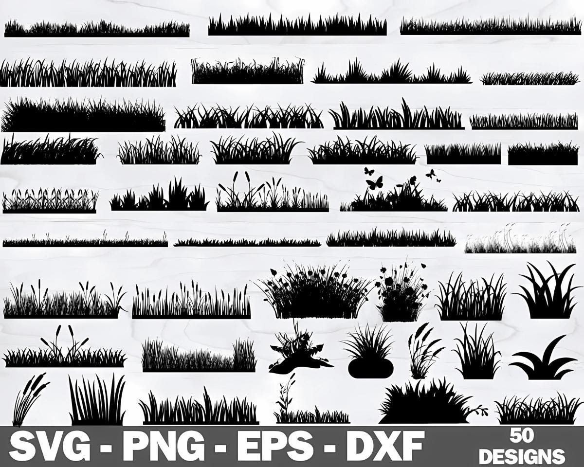 GRASS SVG BUNDLE, Grass Svg Clipart, Wild Grass Svg Cut Files for ...