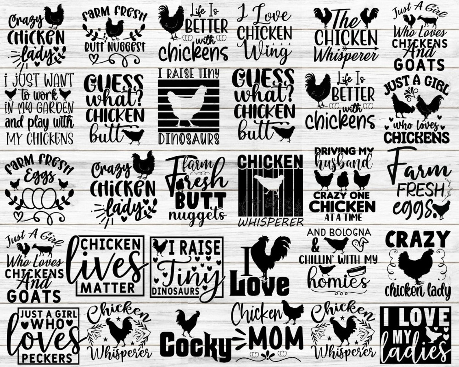 Chicken SVG Bundle, Crazy Chicken Lady Svg, Chicken Mama Svg, Funny ...