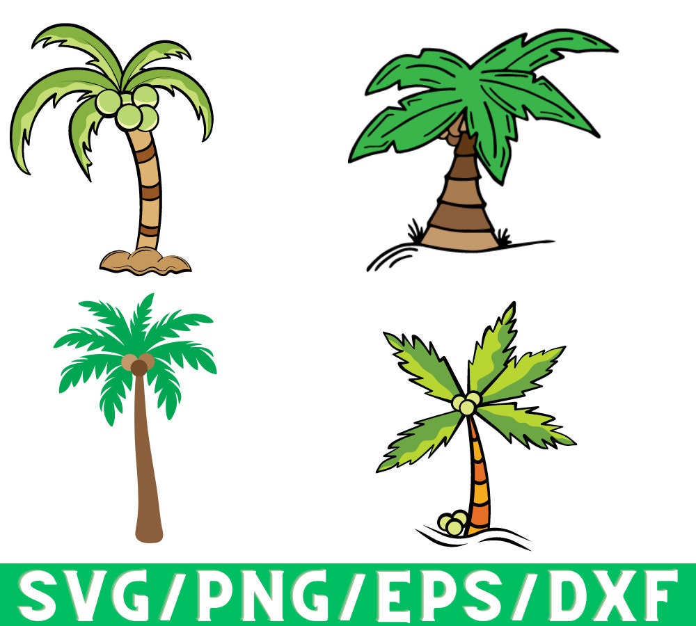 Palm Tree SVG Bundle, Layered Palm Tree SVG, Colored Palm Tree Svg ...