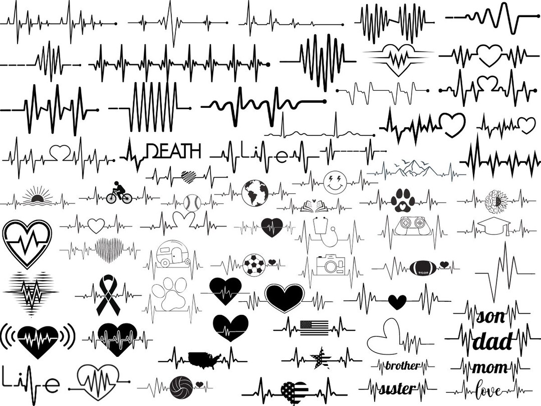 HEARTBEAT SVG Bundle, HEARTBEAT Clipart, Heartbeat Svg Cut Files for ...