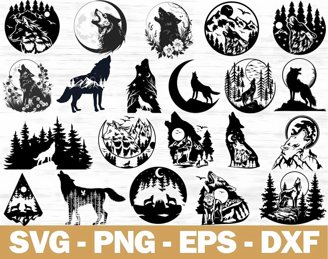 Howling Wolf SVG Bundle, Howling Wolf Clipart, Howling Wolf Svg Cut ...