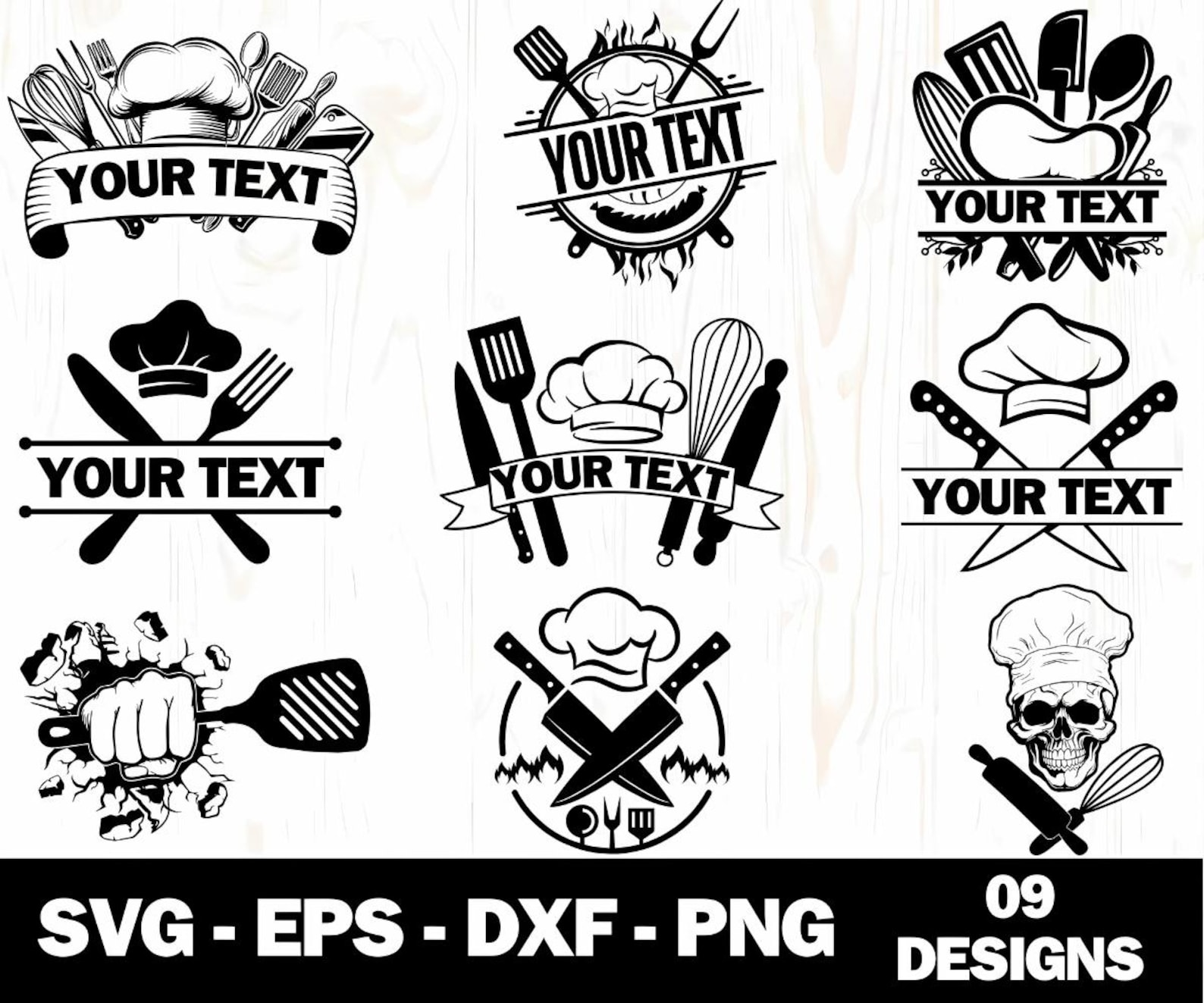 Koch Logo SVG, Restaurant Logo SVG, Kochen Amulette, Koch Logo Cut ...