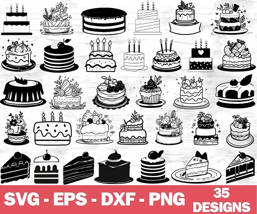Cake Svg, Cakes Cricut, Dessert Svg, Birthday Cut File, Cake Svg Bundle ...