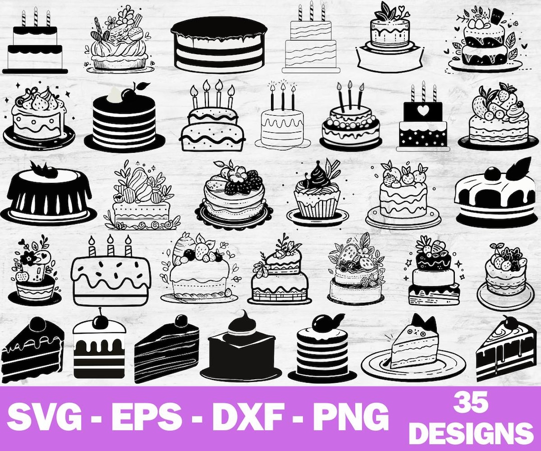 Retro Cakes Svg Bundle / Birthday Cake Svg / Valentine's Cake Svg ...