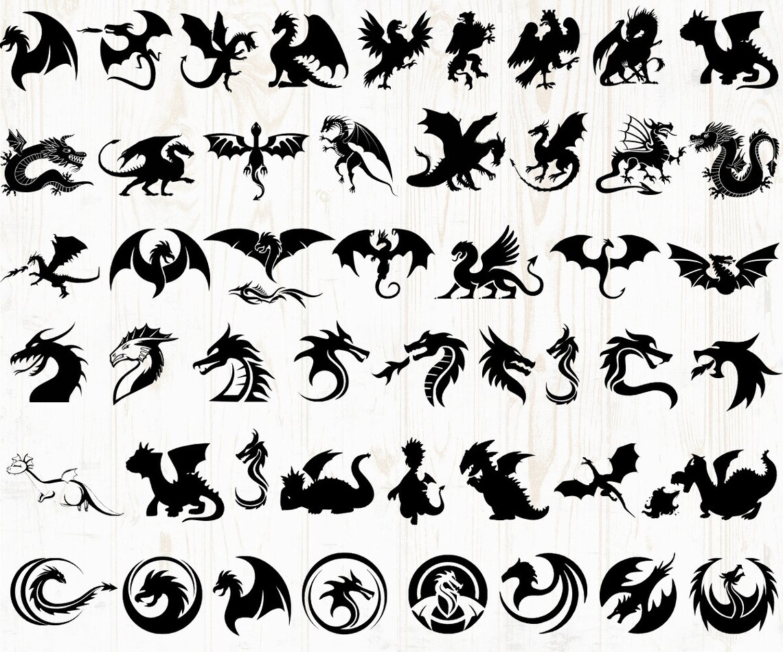 Dragon SVG Bundle, Dragon PNG Bundle, Dragon Clipart, Dragon SVG Cut ...
