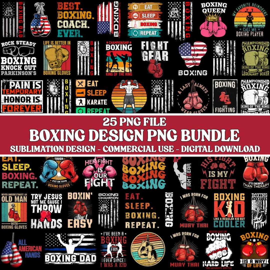 Boxing Design PNG Bundle, Shirt Designs, Clipart (digital Download) - Etsy