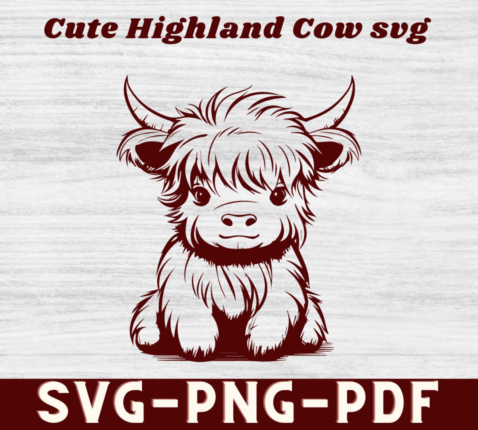 Highland Cow Svg , Cute Highland Cow Svg, Baby Highland Cow Svg ...