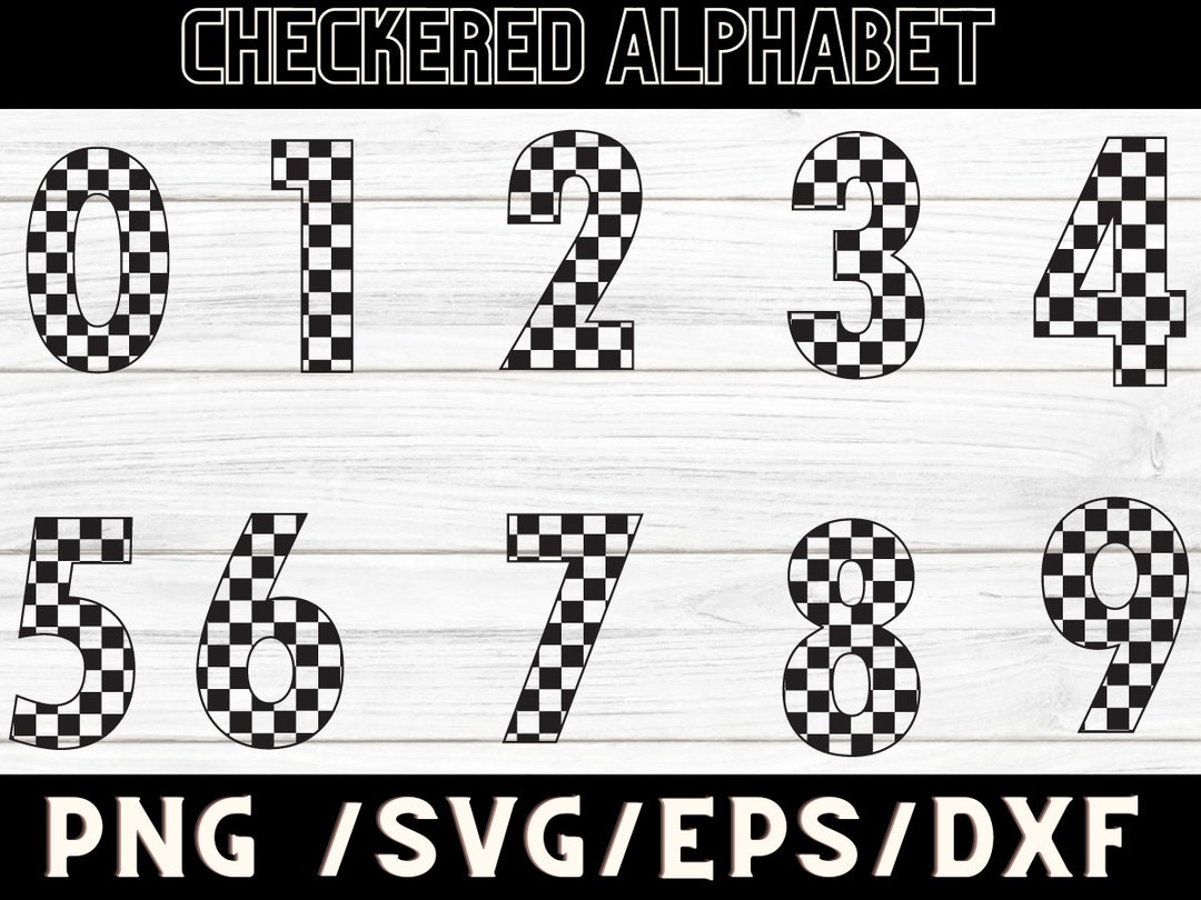 Checkered Alphabet Svg,racing,numbers,font,car,boys,race,finish Flags ...
