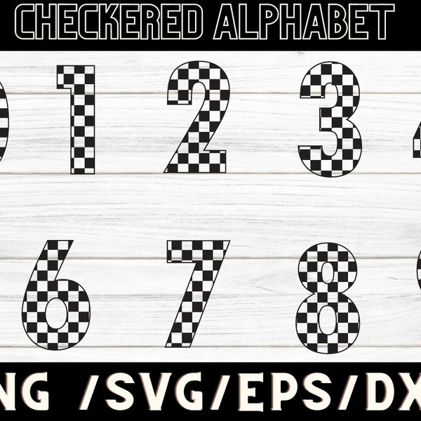 Checkered Numbers Cake Topper - Etsy