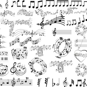 Music Notes Svg, BUNDLE, Guitar Note Svg, Musical Notes Clipart, Music ...