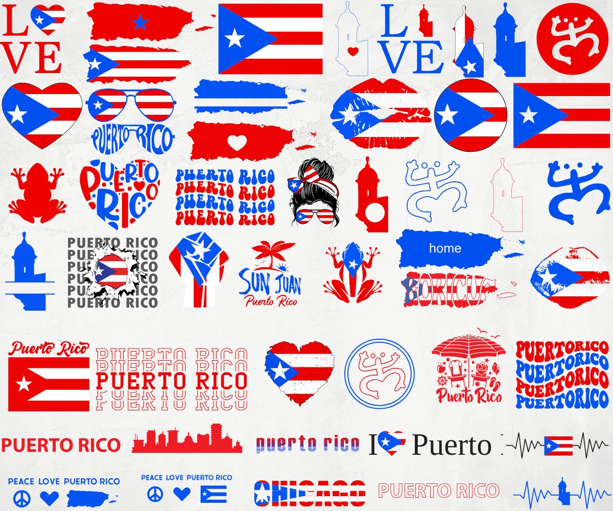 Puerto Rico SVG Bundle, El Morro Clipart, Coqui Taino Frog Designs ...