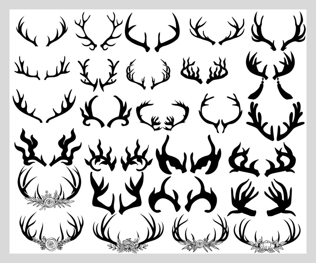Deer Antlers Svg, Deer Antlers Clipart, Antlers Svg Cut Files for ...